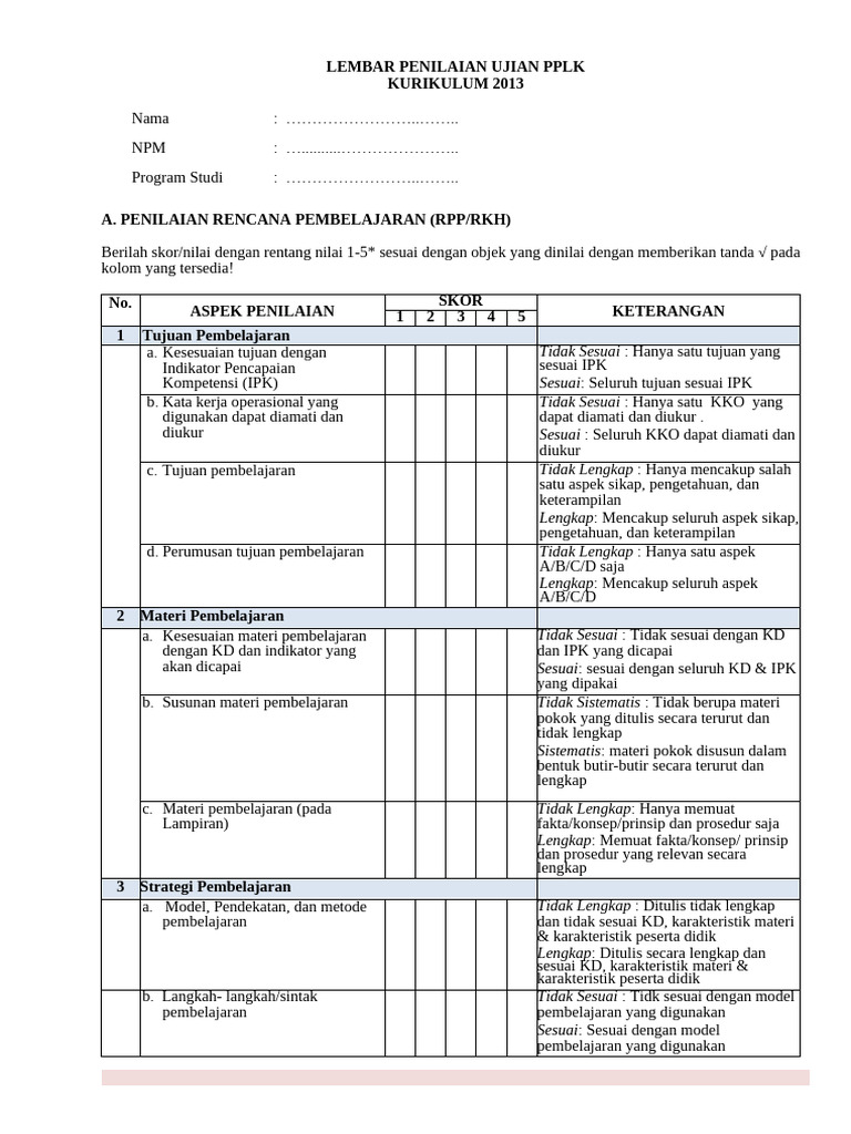 Format Nilai PPLK 24 | PDF