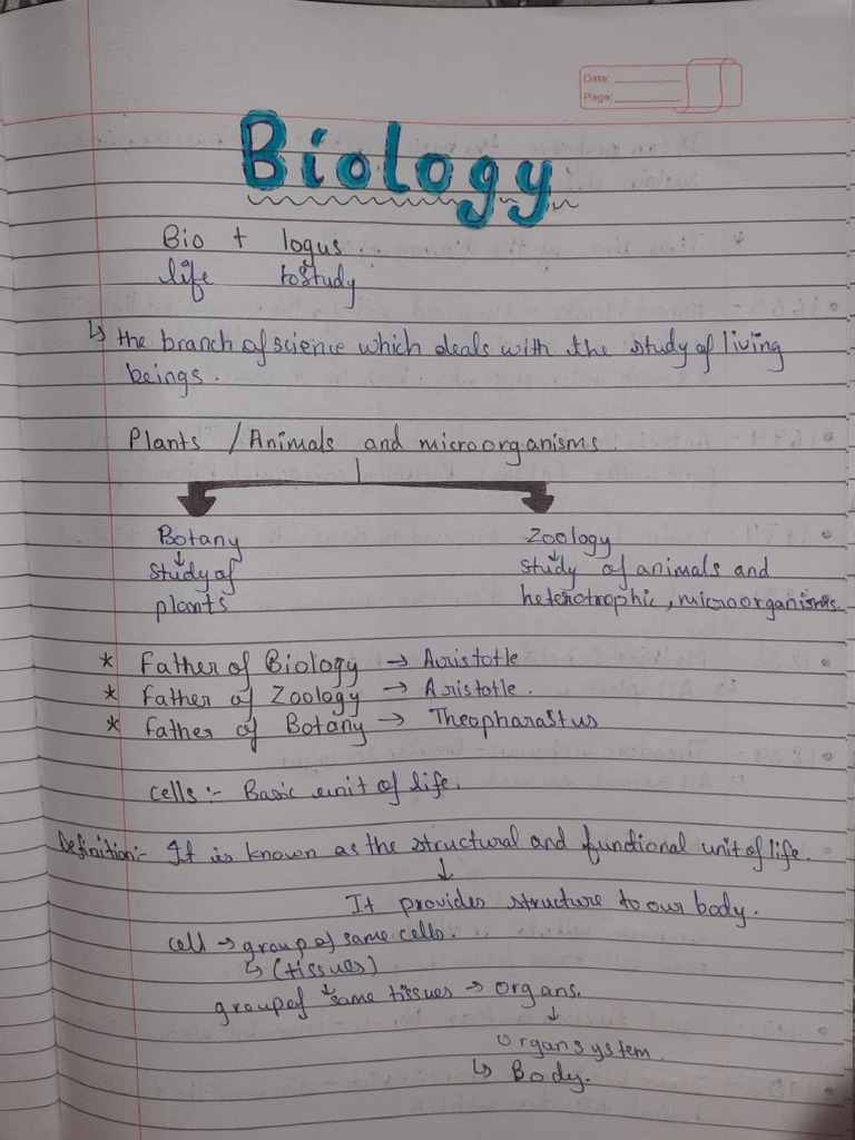 06 September 2024 Biology (Lecture - 01) | PDF