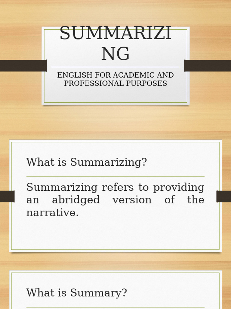 SUMMARIZING | PDF