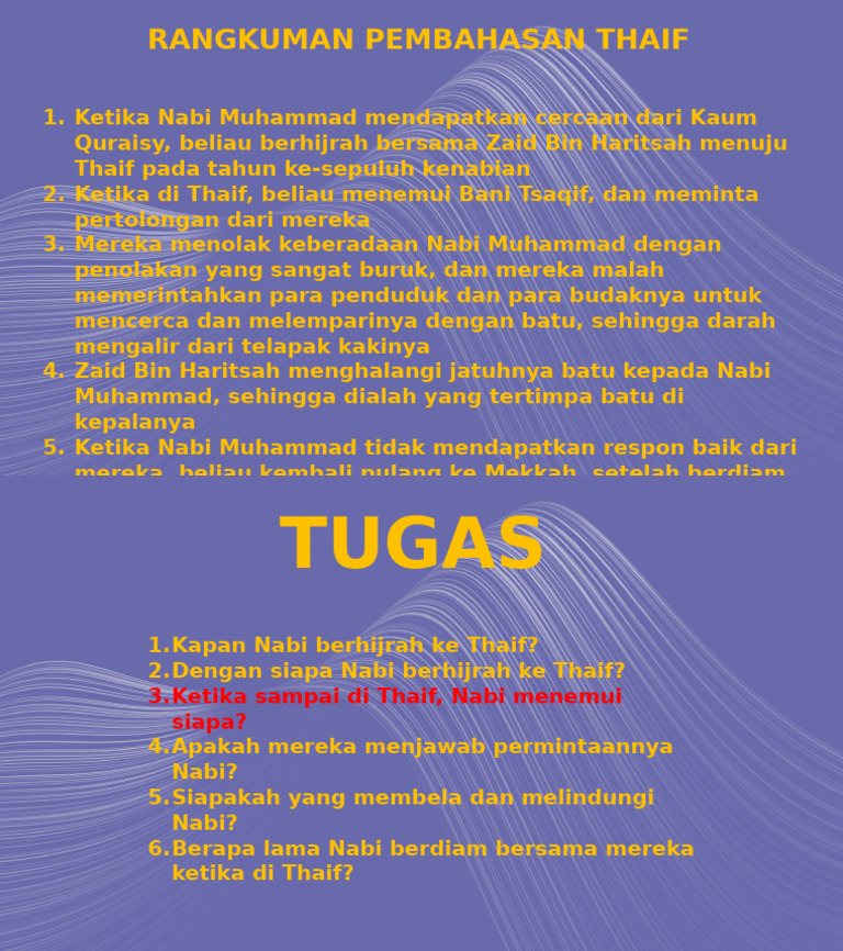 Hijrah Ke Thaif Mata Pelajaran Siroh | PDF