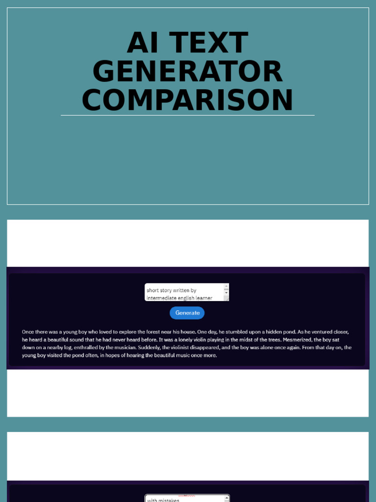 AI Text Generator Comparison | PDF