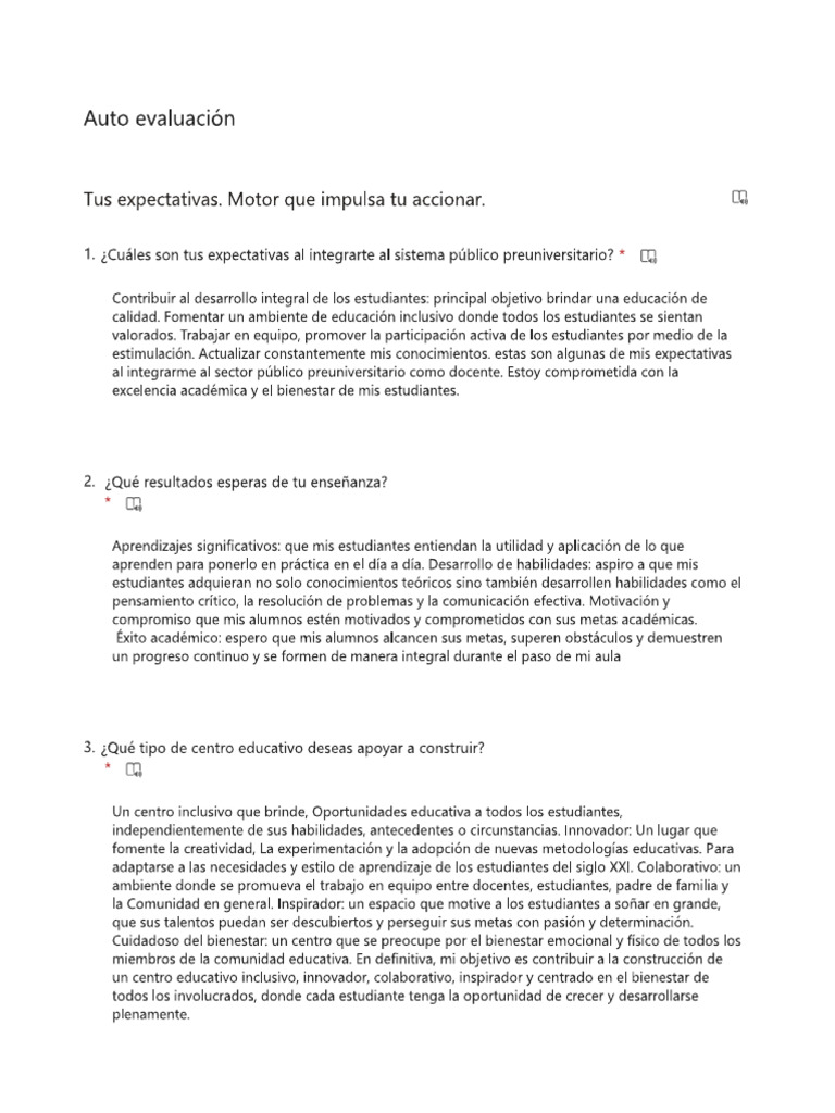 Auto Evaluación | PDF