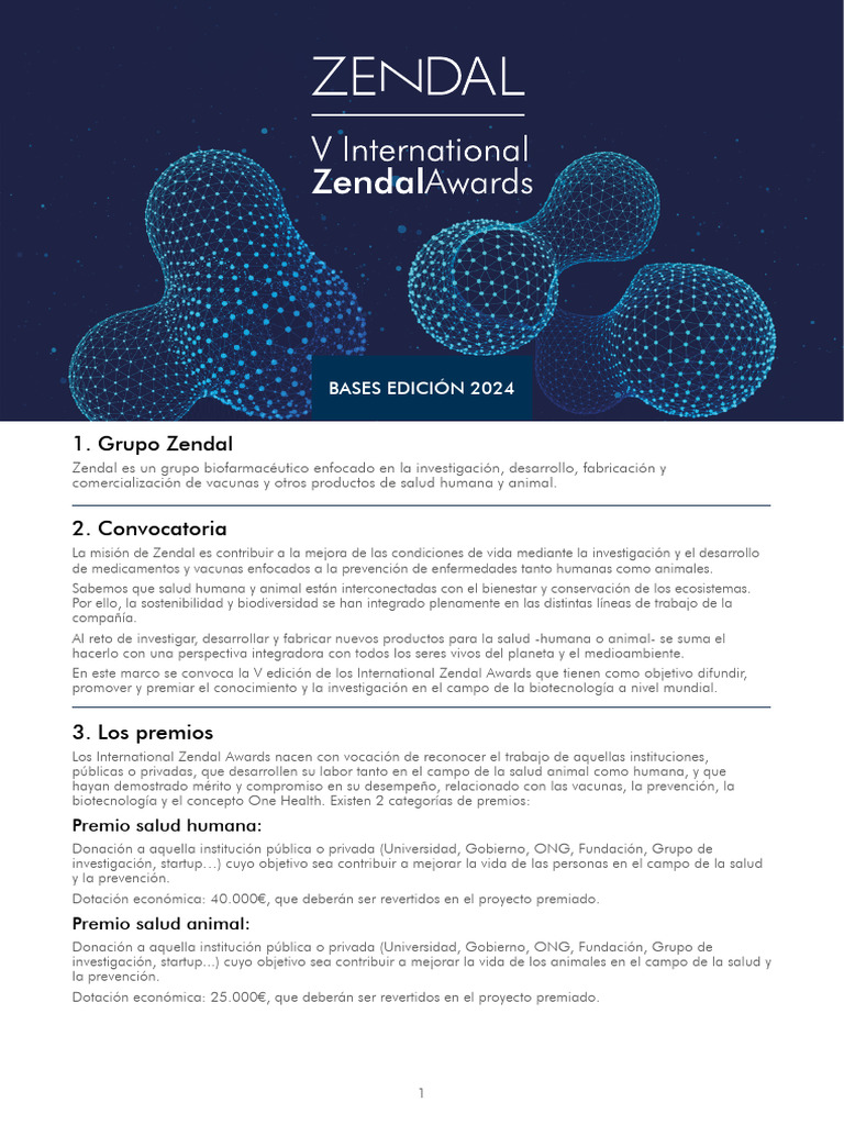 Bases Premios Zendal | PDF