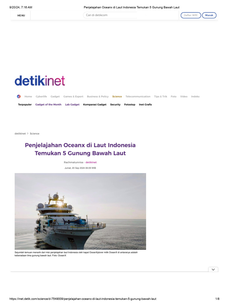 Penjelajahan Oceanx di Laut Indonesia Temukan 5 Gunung Bawah Laut | PDF