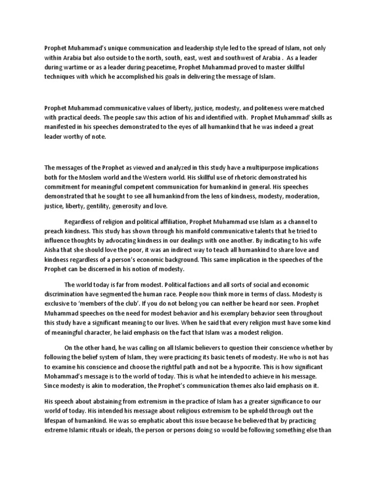 Leadership Qualities of Prophet Muhammad | PDF | Muhammad | Prophets ...