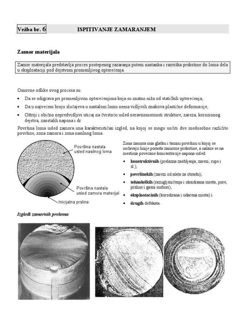 Vezba 7 - Zamor Materijala | PDF
