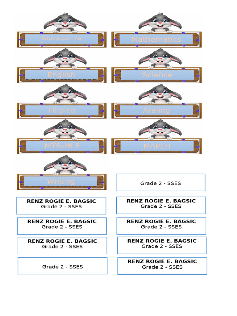 Subject-Stickers | PDF