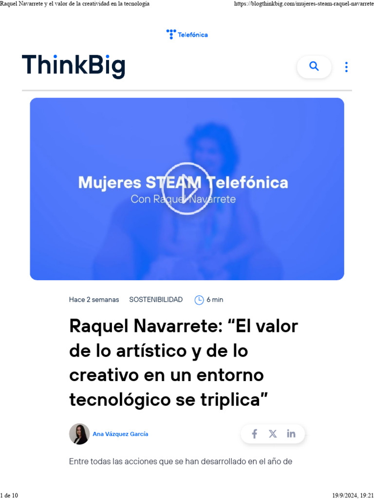 Raquel Navarrete: Creatividad en Tecnología | PDF | Creatividad
