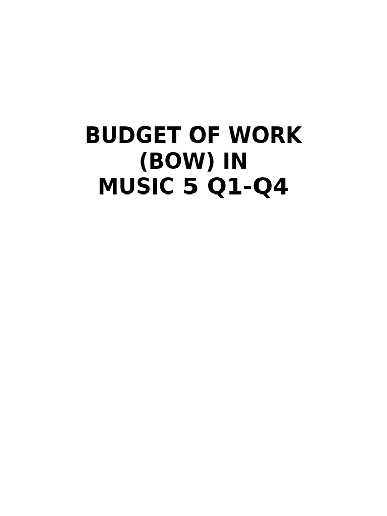BOW-Music Q1-Q4 | PDF