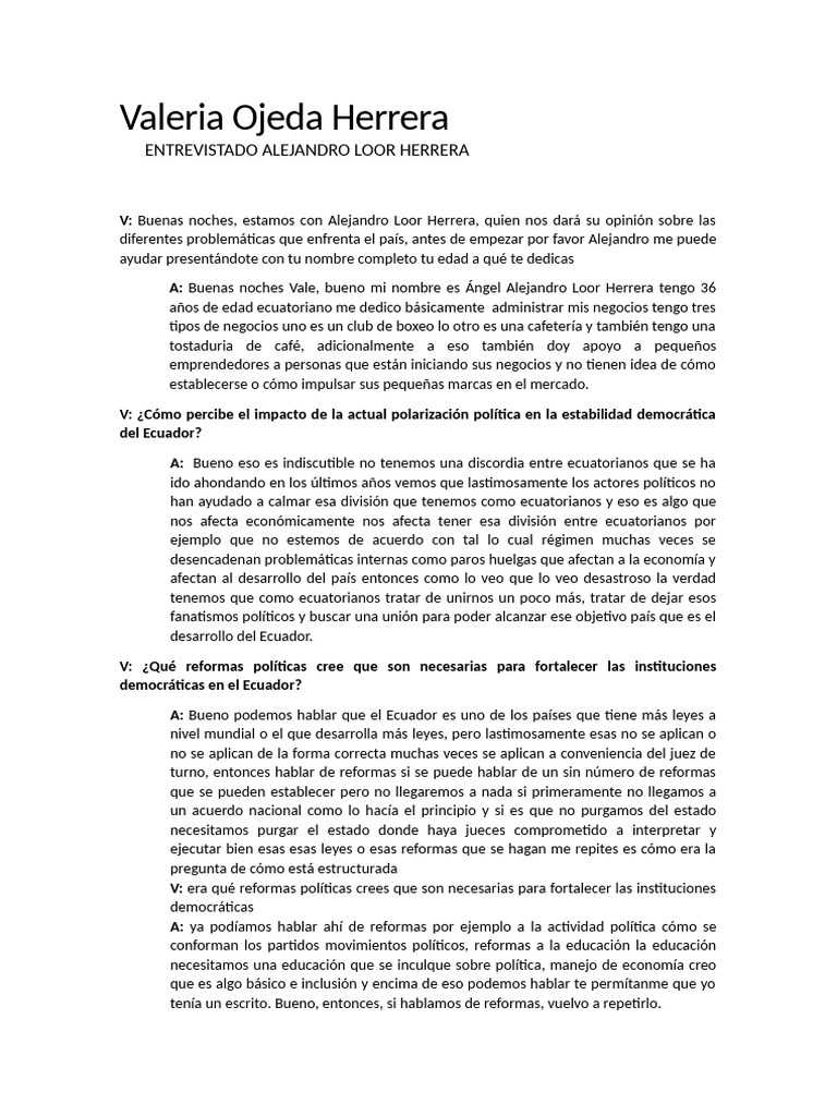 ENTREVISTA Valeria | PDF