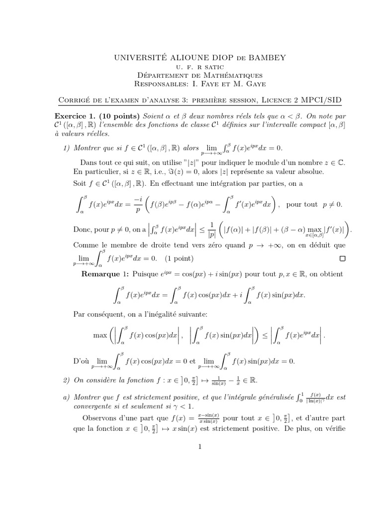 Correction de L'examen Sem3 | PDF