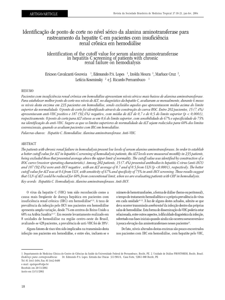Artigo - Hemodiálise e TGP | PDF