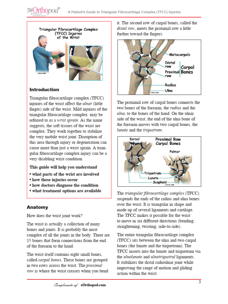 Triangular Fibrocartilage Complex Tfcc Injuries Pdf