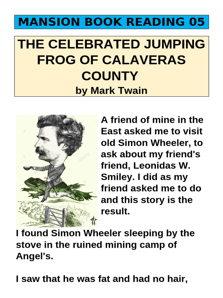 MANSION BOOK READING OF 05 THE CELEBRATED JUMPING FROG OF CALAVERAS ...