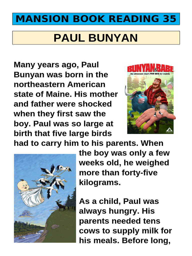 Mansion Book Reading of 34 Paul Bunyan | PDF