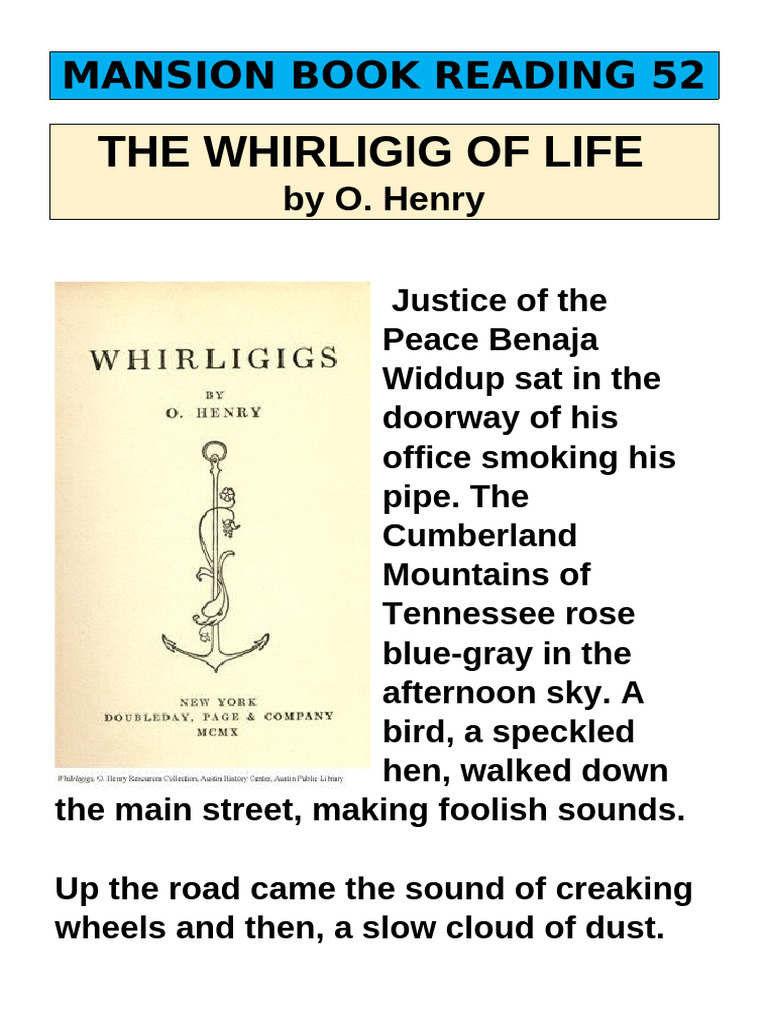 MANSION BOOK READING OF 52 THE WHIRLIGIG OF LIFE | PDF