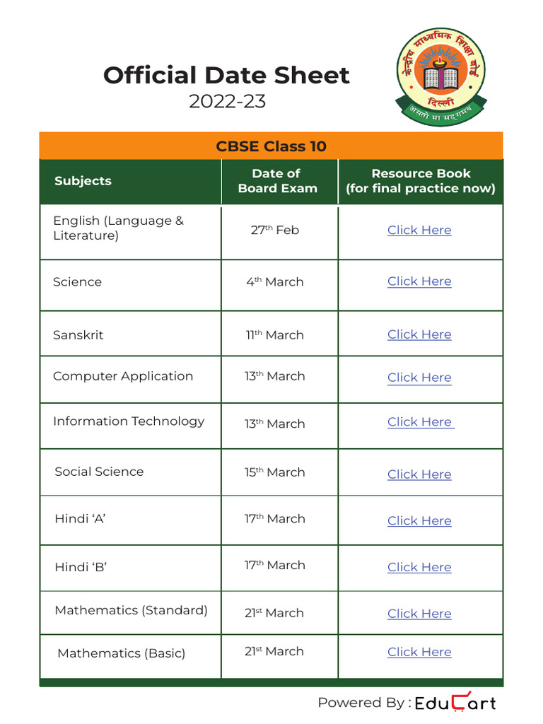 Date sheet (1) | PDF