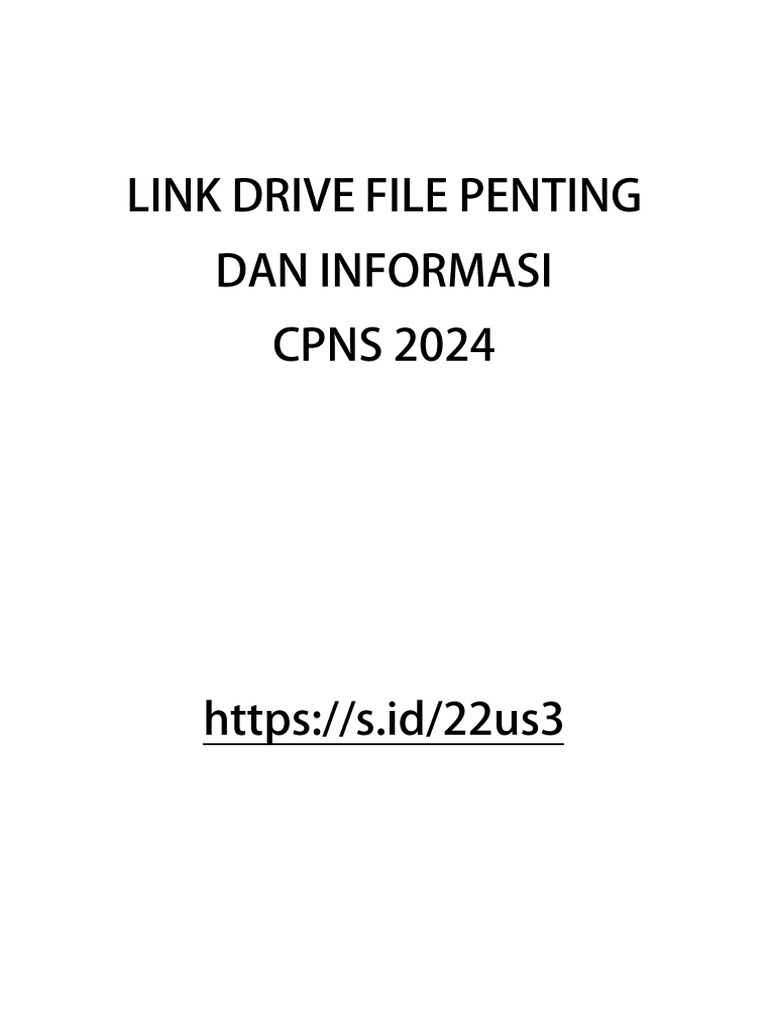 File Penting Dan Informasi CPNS 20244 | PDF