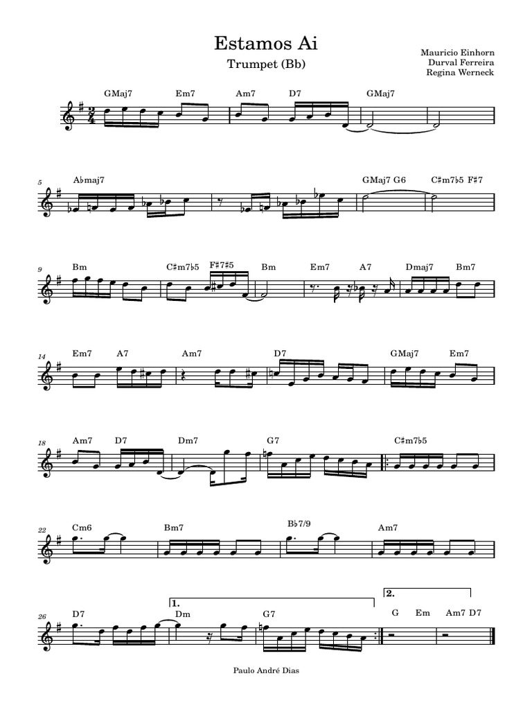 Estamos Ai Trumpet Tenor BB | PDF