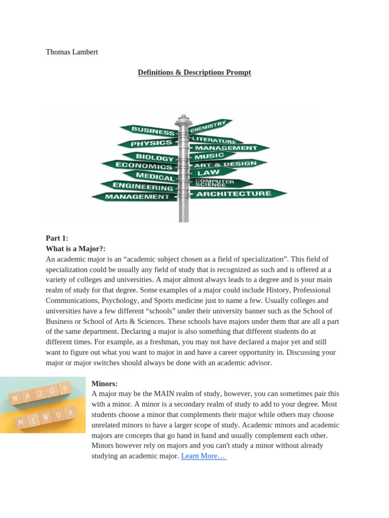 Definitions & Descriptions Prompt | PDF