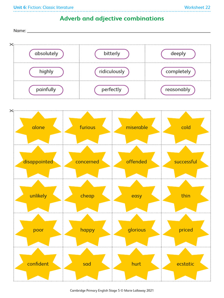Worksheet 22 - Adverb and Adjective Combinations | PDF