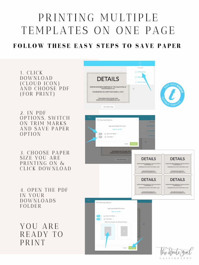 Printing Multiple Templates on 1 Pg Instructions | PDF