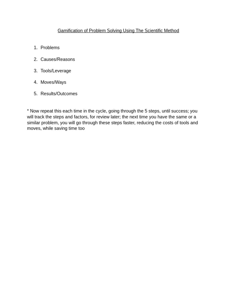 Gamification of Problem Solving Using the Scientific Method | PDF Gamification of Problem Solving Using the Scientific Method | PDF
