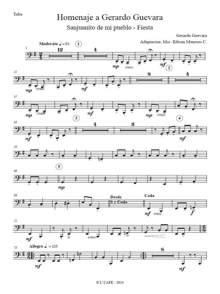 Homenaje A Gerardo Guevara - Tuba | PDF