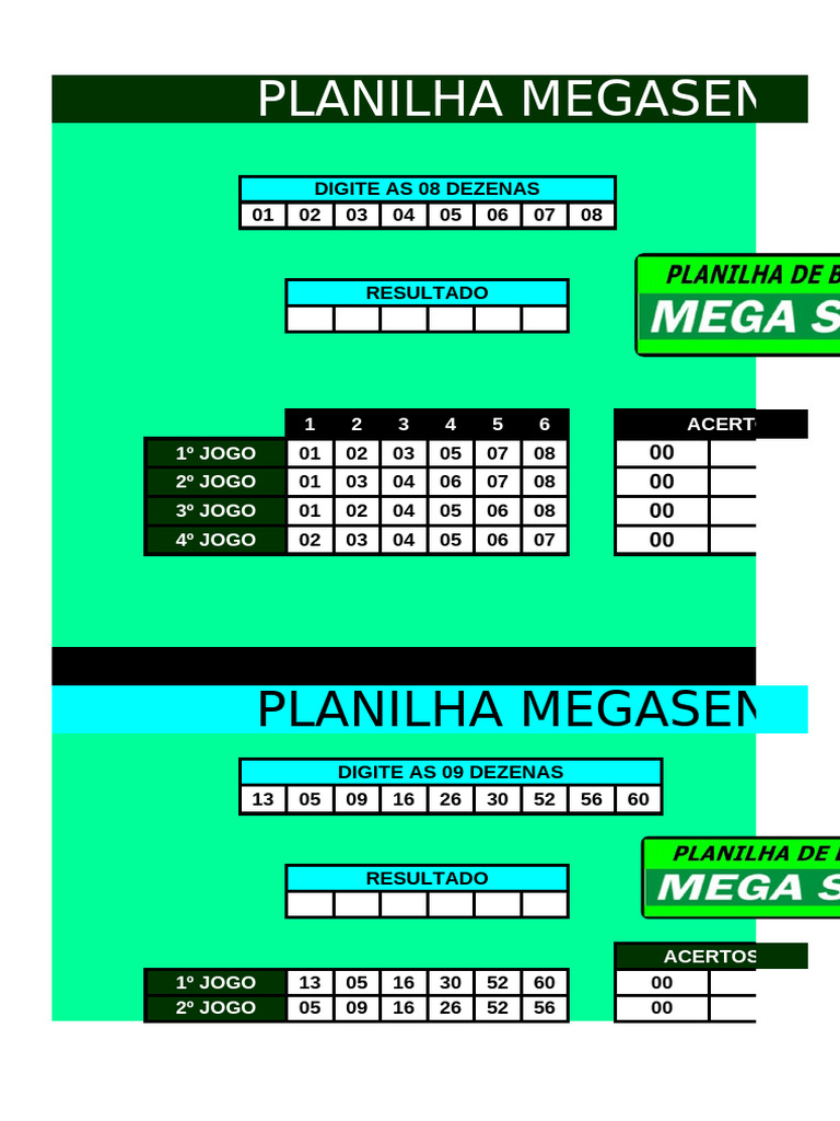Planilha Da Megasena (3 em 1) | PDF