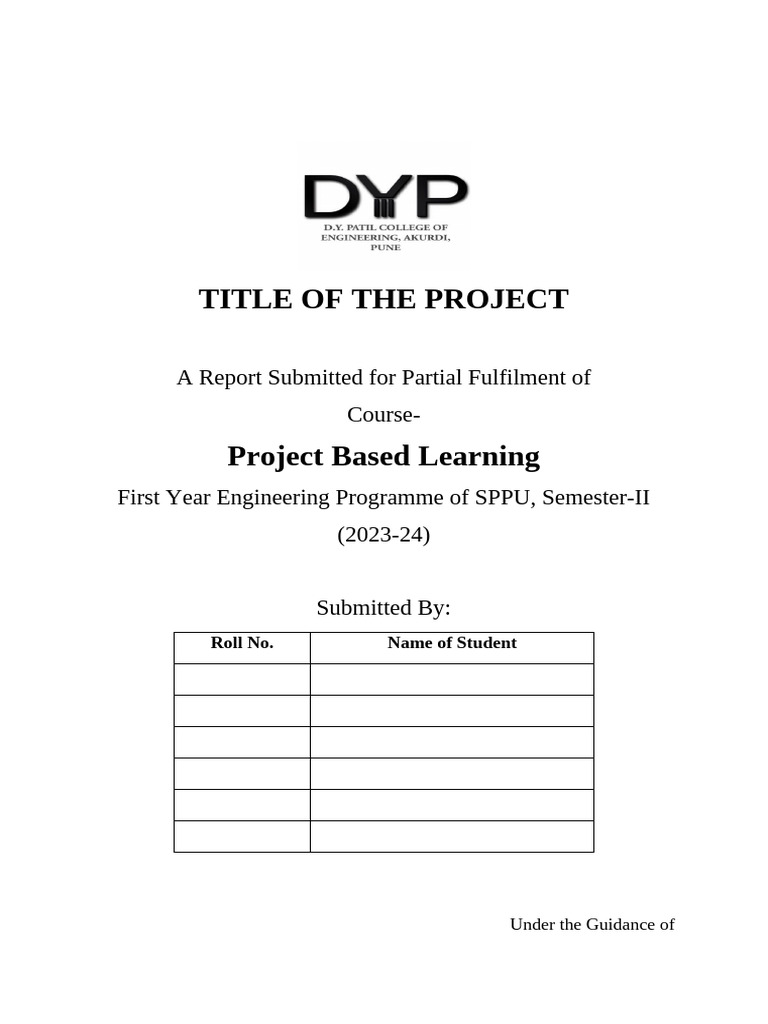 Format - PBL REPORT-1 | PDF