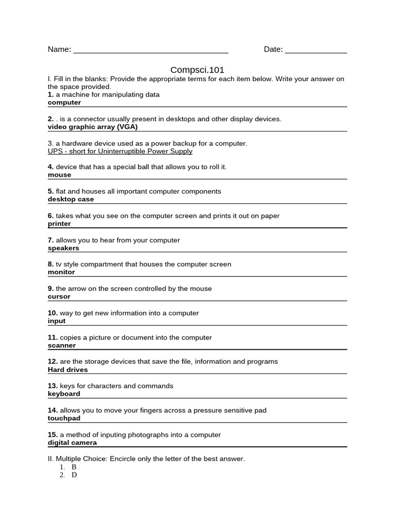 Parts_of_a_Computer__answer_key | PDF