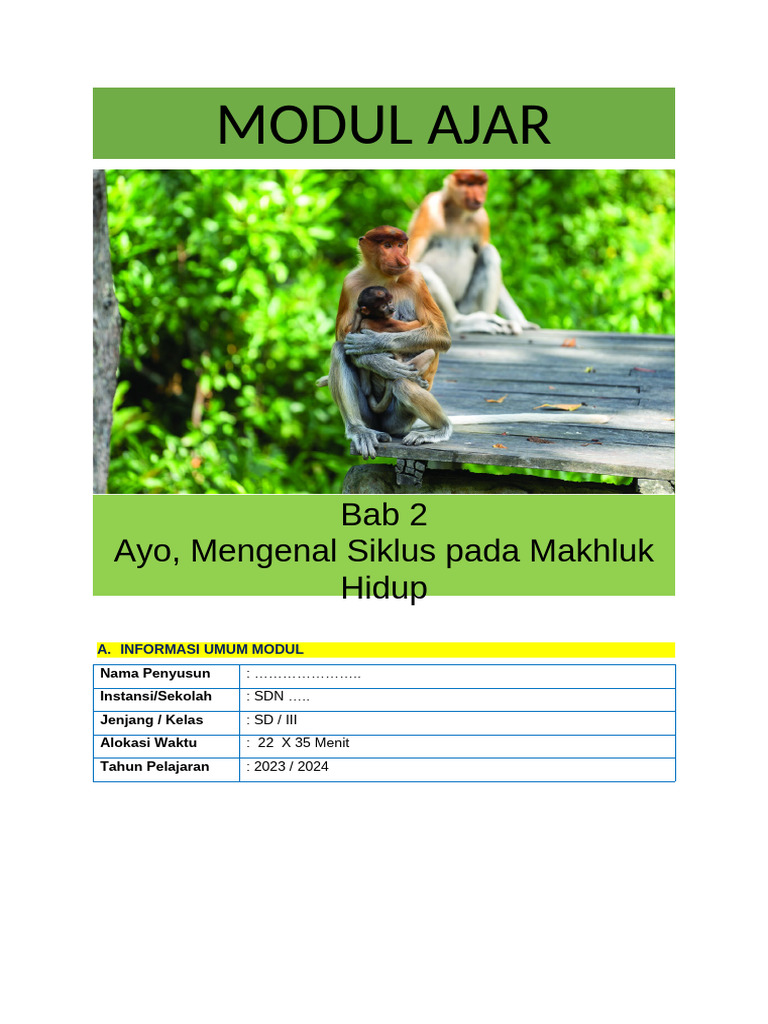 MA Bab 2 Ayo, Mengenal Siklus Pada Makhluk Hidup | PDF