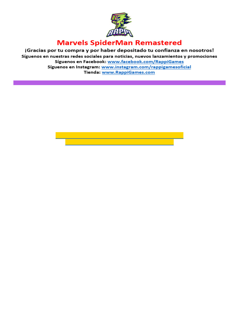 Marvels SpiderMan Remastered | PDF