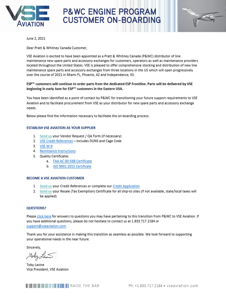 PWC Engines On Boarding Letter FINAL | PDF