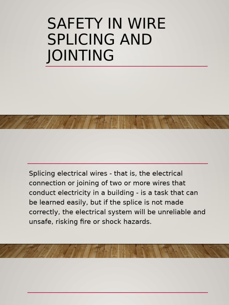 Safety in Wire Splicing and Jointing | PDF