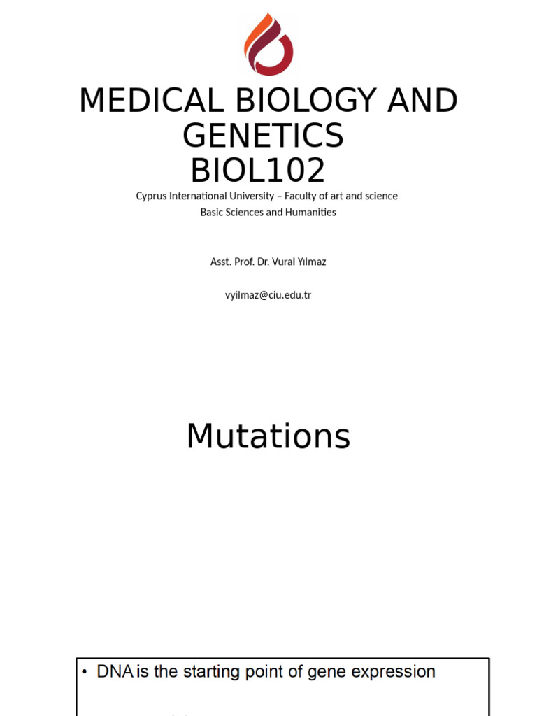 BIOL102.9 Mutations | PDF