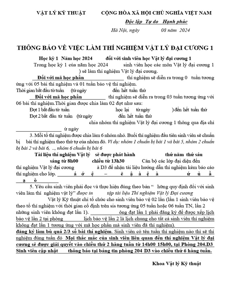 TBao TN HK1.VL1, VL2, VL3 (2024-2025) | PDF