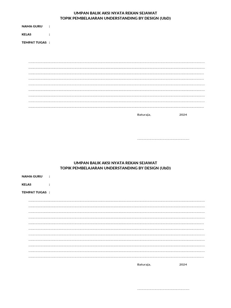 UMPAN BALIK AKSI NYATA Yuk Indak | PDF