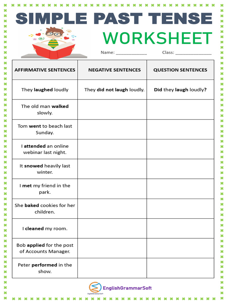 Worksheets For Simple Past Tense | PDF