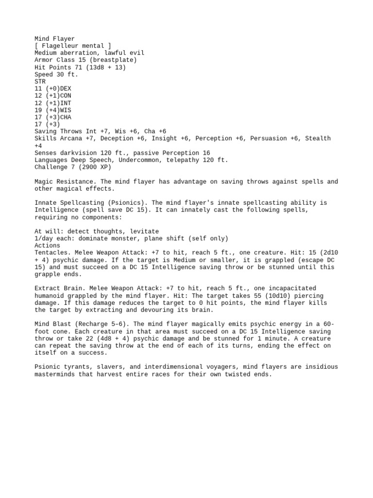 Mind Flayer | PDF