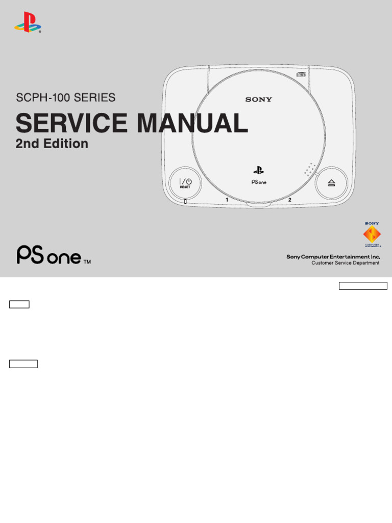 05 Sony-Ps1-Scph-100 - Series - Service - Manual - 2nd - Ed | PDF