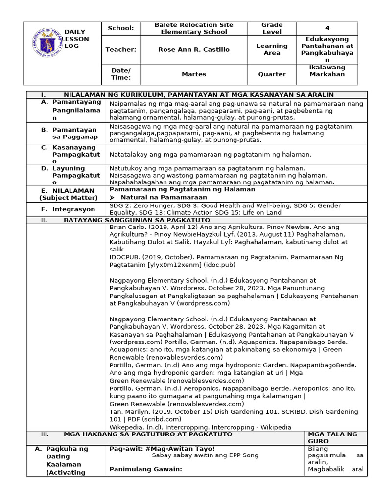 Epp Q2 Week 1 Day 2 | PDF