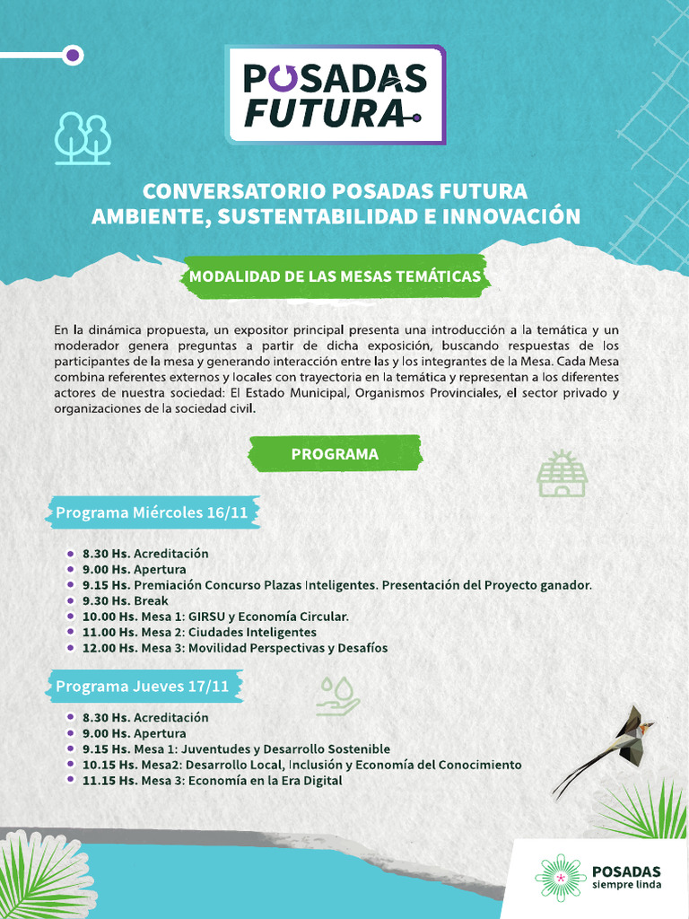 Programa Conversatorio Posadas Futura | PDF