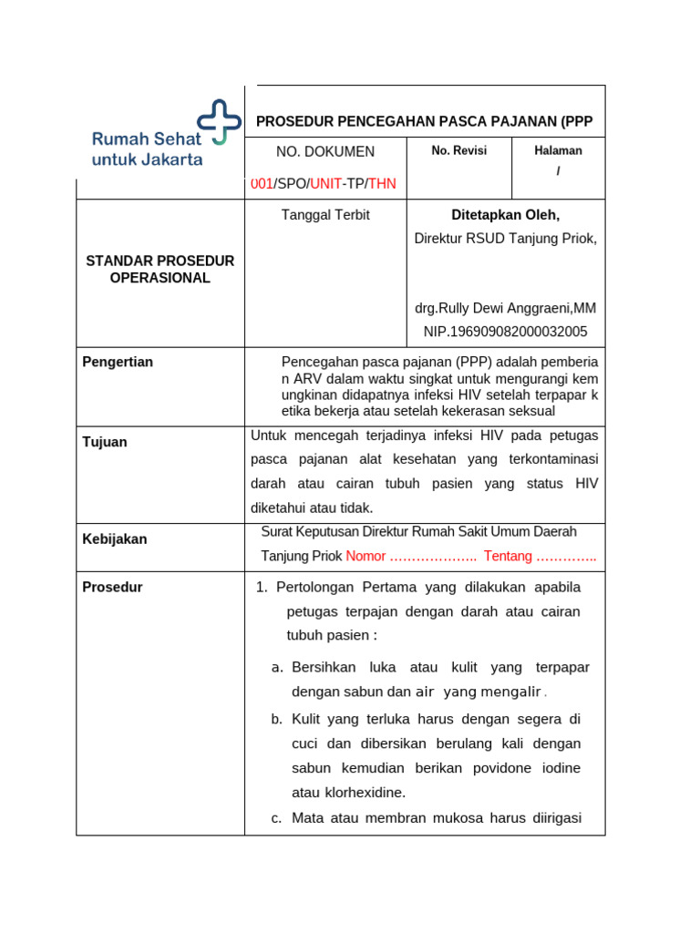 DRAFT (SPO) Standar Prosedur Operasional FIX | PDF