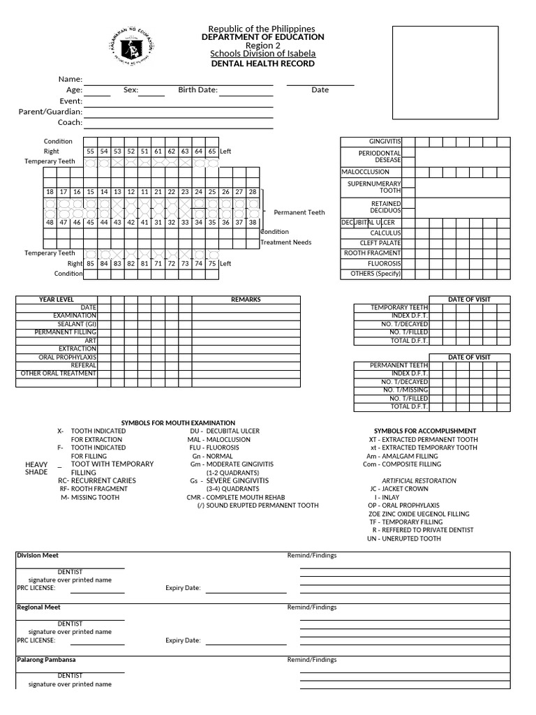 Dental Health Record | PDF