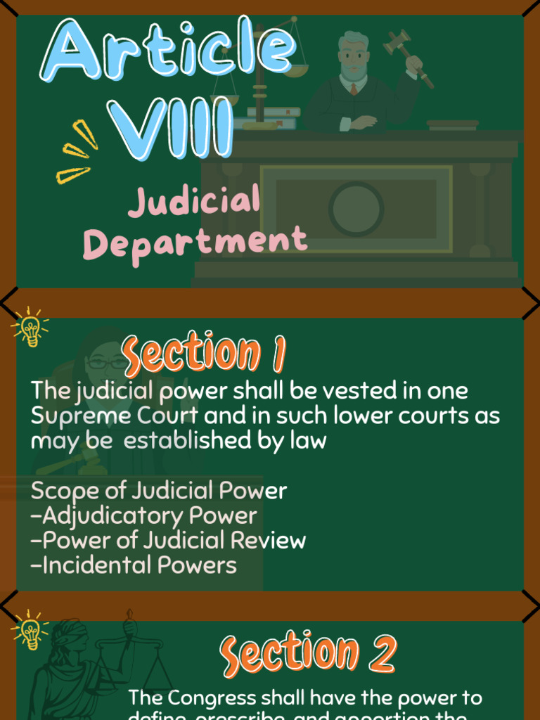 Article VIII Judicial Department | PDF
