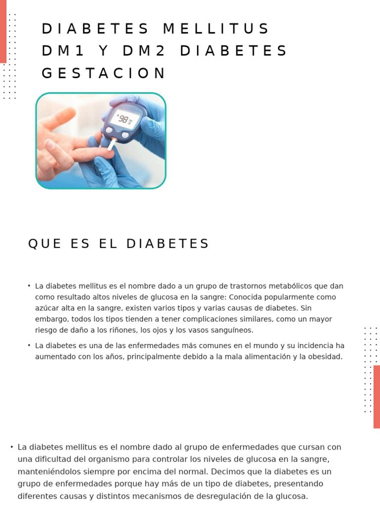 Diabetes Mellitus Dm1 Y Dm2 Diabetes Gestacion | PDF