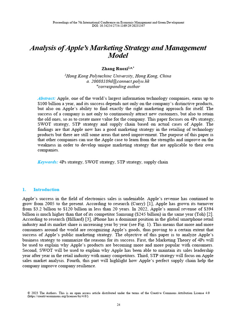 Analysis of Apples Marketing Strategy and Manageme | PDF