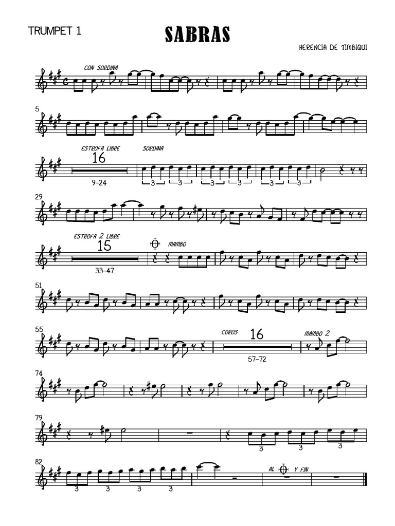 SABRAS Trumpet 1 | PDF