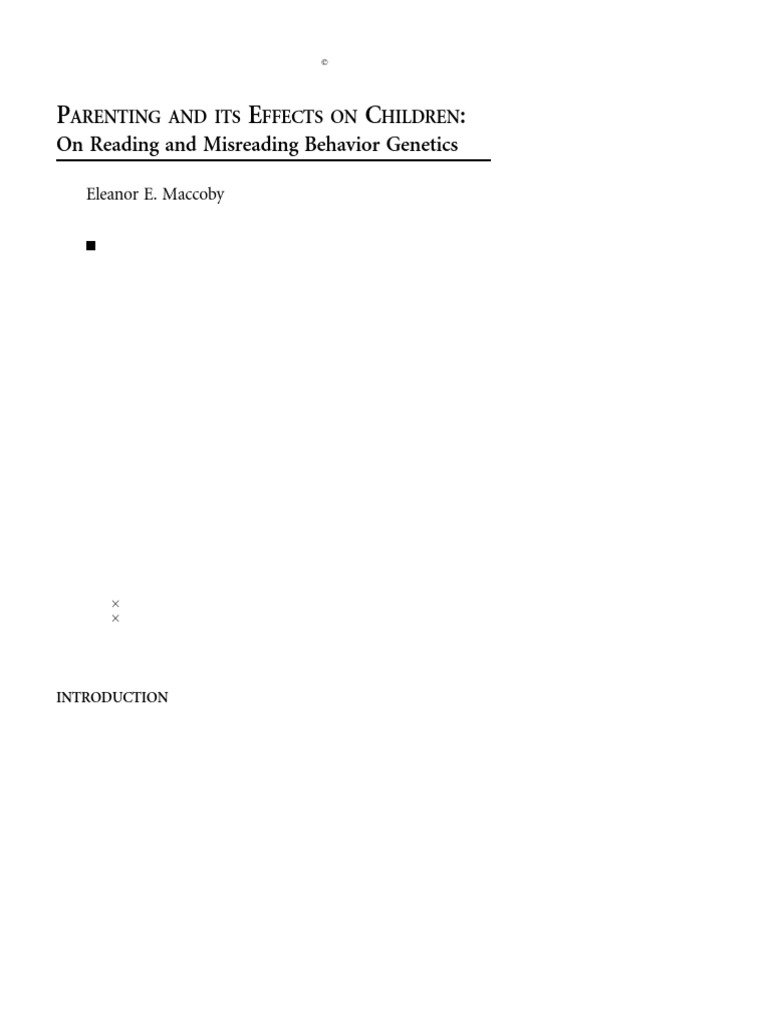 Parenting Efects Maccoby | PDF | Parenting | Socialization